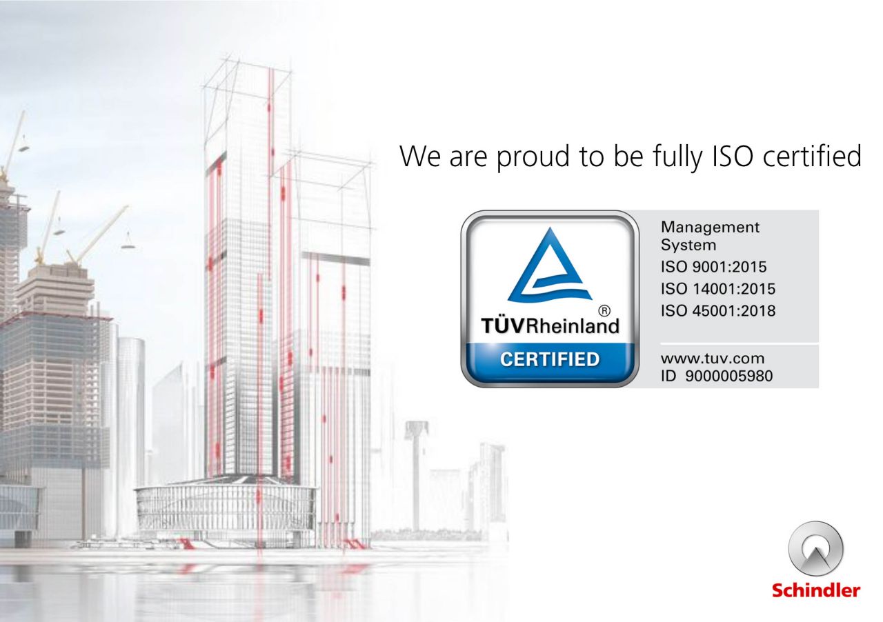 PT. Berca Schindler Lifts is Fully ISO Certified | SwissCham Indonesia